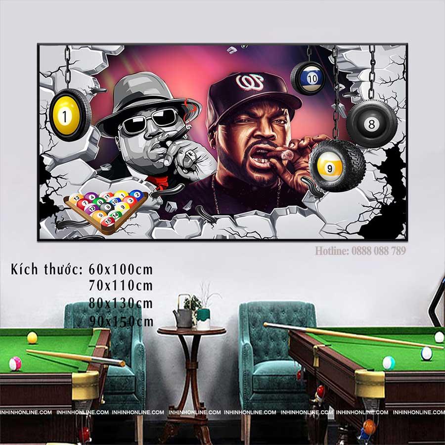 Tranh trang trí quán bida phong cách hiphop cực ngầu tại In Hình Online