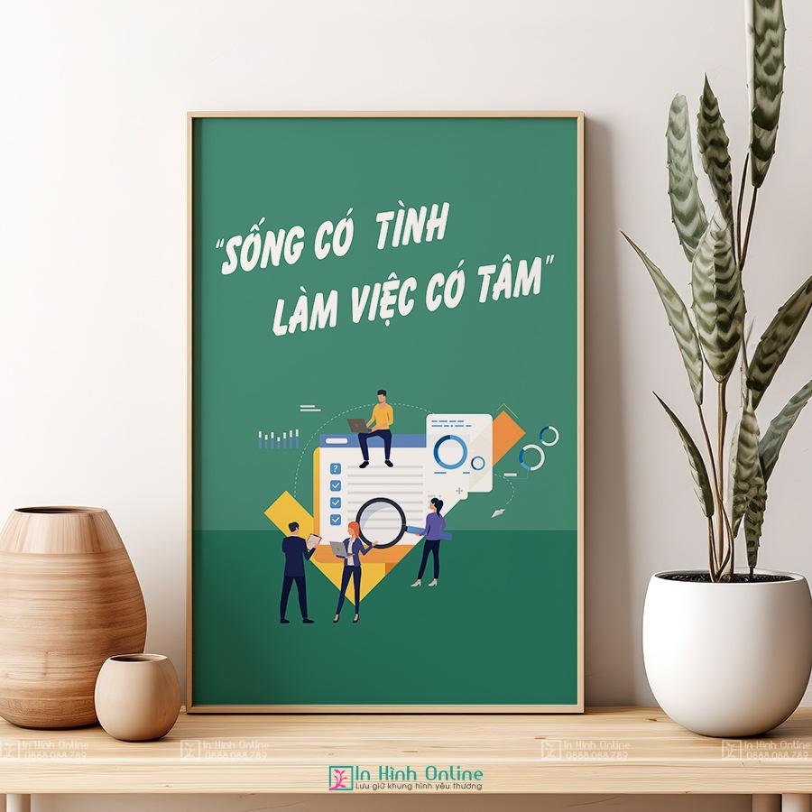 Tranh động lực: Sống có tình làm việc có tâm tại In Hình Online